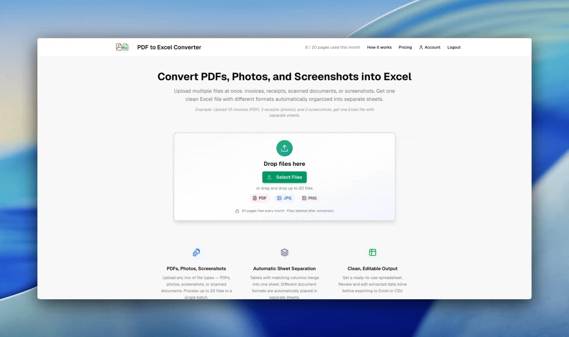 Invoice To Excel Converter Extract Invoice Data To Spreadsheet Invoice To Excel Converter Extract Invoice Data To Spreadsheet